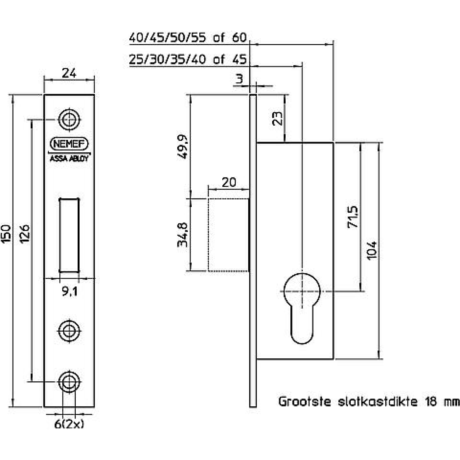Nemef 9641/07-40 Kastslot (kleine kast) | 40 | 9641/07-40